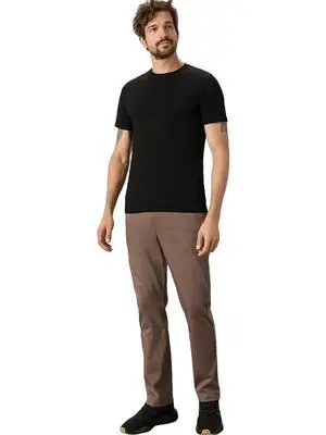 PACT Luxe Stretch Jersey Slim Crew Neck Tee - Black