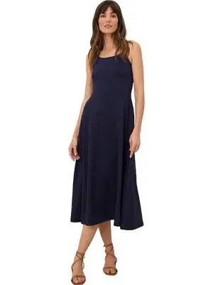 PACT Organic Cotton Fit & Flare Midi Dress - Eclipse