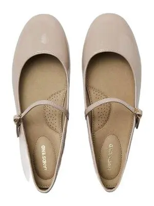 LANDS' END Classic Leather Mary Jane Flats