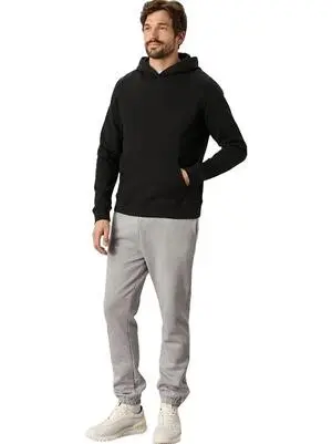 PACT Organic Cotton Cloud Brushed Fleece Pullover Hoodie - Black