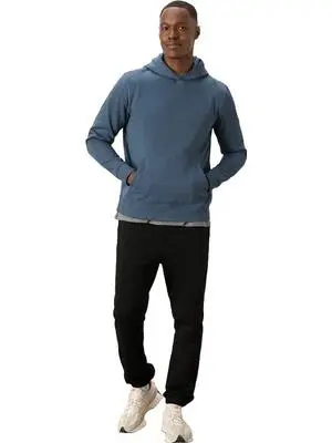 PACT Organic Cotton Cloud Brushed Fleece Pullover Hoodie Slate Blue