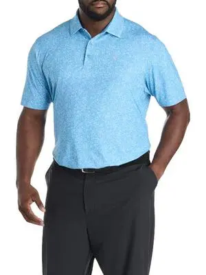 CALLAWAY Big & Tall Micro Chevron Print Polo Shirt - Candre Blue