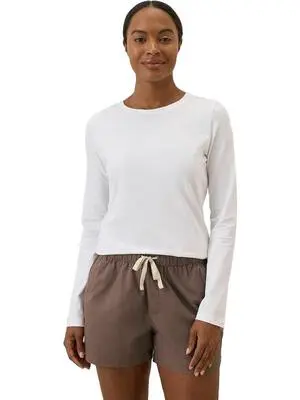 PACT Organic Cotton Luxe Stretch Jersey Slim Long Sleeve Tee - White