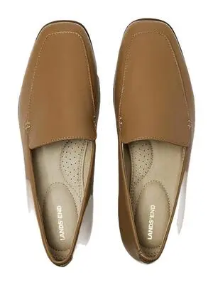 LANDS' END Lands' End Classic Leather Loafers Honey Beige Leather