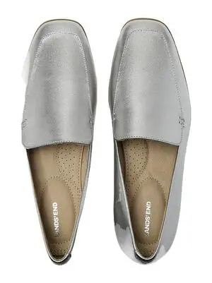 LANDS' END Classic Leather Loafers - Silver Leather