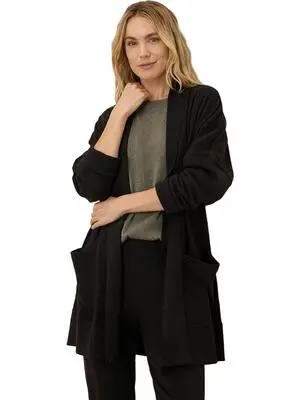 PACT Organic Cotton Airplane Wrap Cardigan - Black