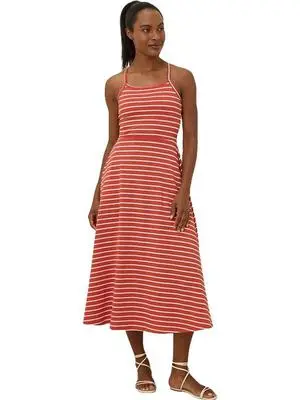 PACT Fit & Flare Midi Dress - Daytripper Stripe
