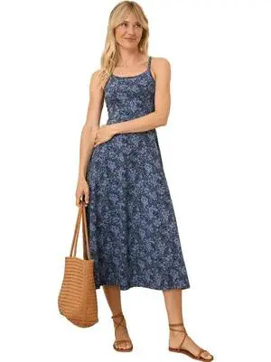 PACT Fit & Flare Midi Dress - Midnight Garden