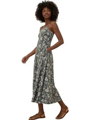 PACT Fit & Flare Midi Dress - Vineyard Floral Castor Grey