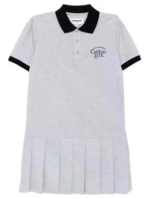CHOCOOLATE Logo-embroidered Dress - Grey