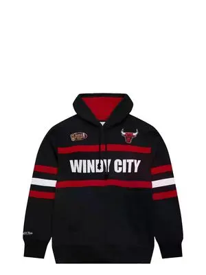 Mitchell & Ness Nba Vintage Logo Bulls Hoodie - Black