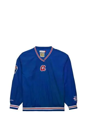 Mitchell & Ness Mlb Vintage Logo Braves Pullover Jersey - Blue