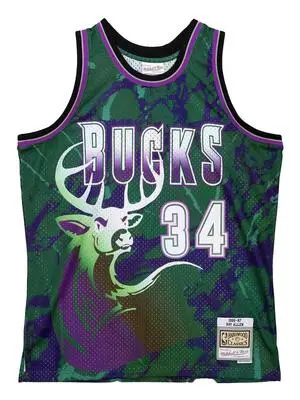 Mitchell & Ness Nba Milwaukee Bucks 1996 Ray Allen Team Marble Swingman Jersey - Green