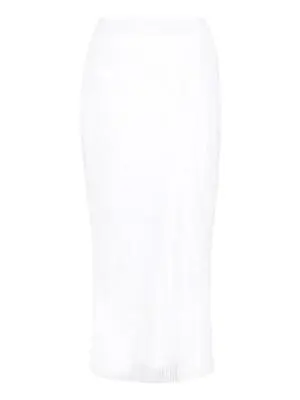 Sportmax Ribbed-knit Midi Skirt - White
