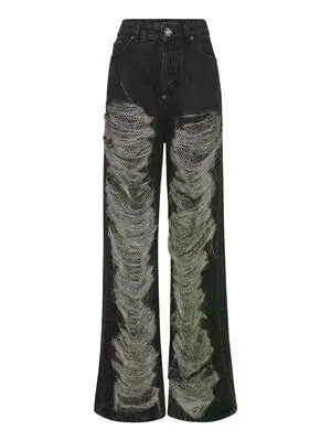 Philipp Plein Mesh Strass Jeans - Black