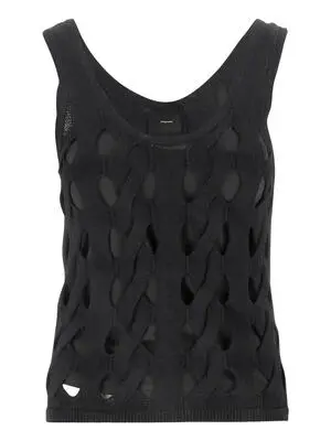 Pinko Open-knit Tank Top - Black