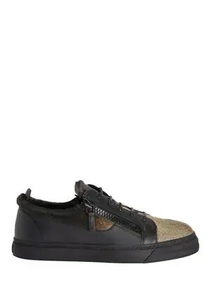 GIUSEPPE ZANOTTI Frankie Double-Zip Low-Top Sneakers Black