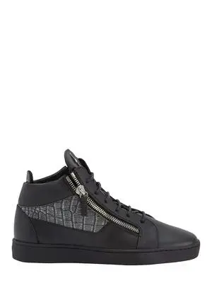 GIUSEPPE ZANOTTI Kriss Leather Mid-top Sneakers - Black