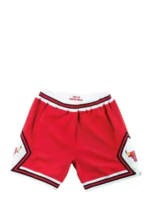 Mitchell & Ness 1975/76 Chicago Bulls Authentic Road Basketball Shorts - Red