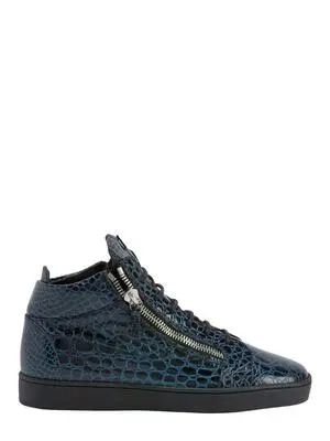 GIUSEPPE ZANOTTI Kriss Crocodile-effect Sneakers - Black