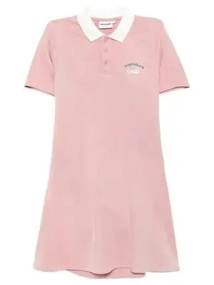 CHOCOOLATE Logo-embroidered Dress - Pink