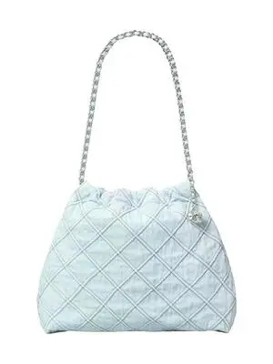 Tory Burch Tory Burch Fleming Denim Shoulder Bag Blue