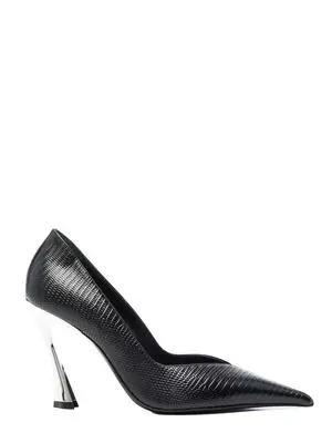 MUGLER 95mm Grainy Leather Pumps - Black