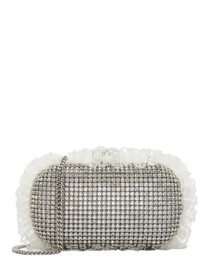 SELF-PORTRAIT X Christopher Kane Crystal-embellished Box Clutch - Silver