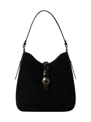 Isabel Marant Étoile Isabel Marant Suede Calf Leather Flared Shoulder Bag Black