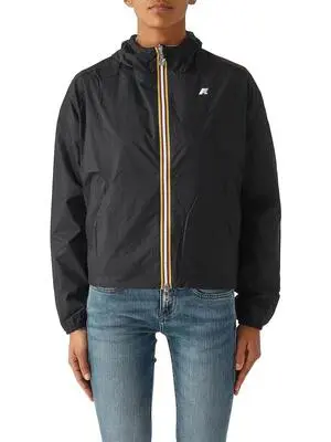 K-WAY Hooded Zip-up Jacket - Black