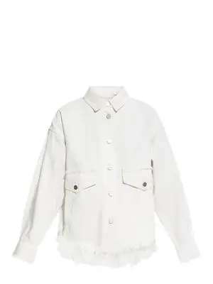 ALLSAINTS Frayed Hem Denim Jacket - White