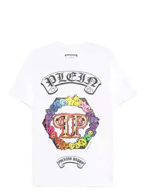 Philipp Plein Smile-print Shortsleeved T-shirt - White