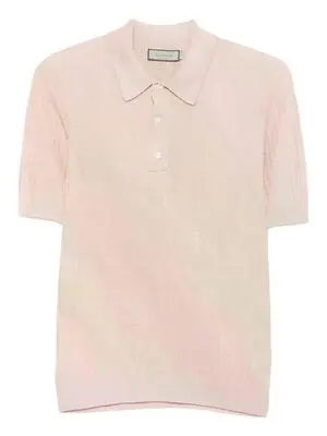 Canali Fine-knit Polo Shirt - Pink