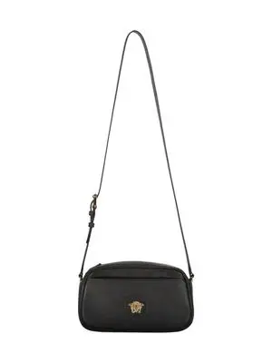 Versace Leather Crossbody Bag - Black