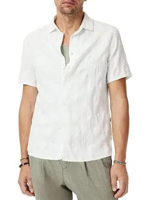 John Varvatos Sean Textured Short Sleeve Shirt - Chalk