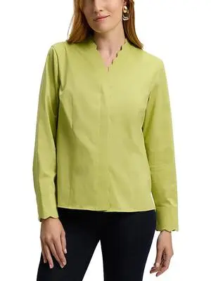Foxcroft Bridget Matte Sateen Shirt - Chartreuse