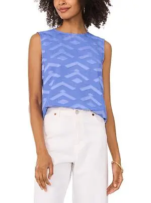 Vince Camuto Textured Sleeveless Tank Top - Serene Sky