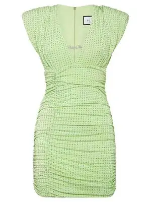Philipp Plein Draped Mini Dress - Green