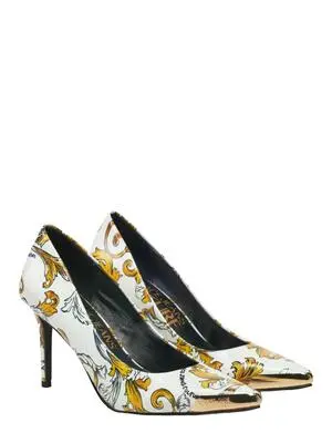 Versace Printed Pumps - White
