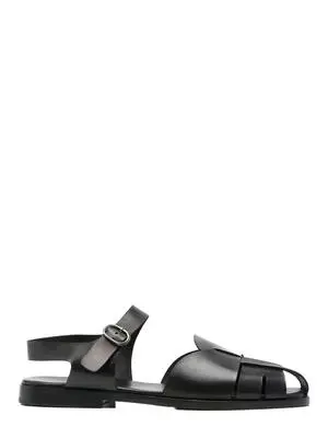 LIDFORT Leather Caged Sandals - Black