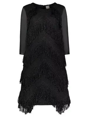 LORENA ANTONIAZZI Lorena Antoniazzi Fringed Lurex Dress