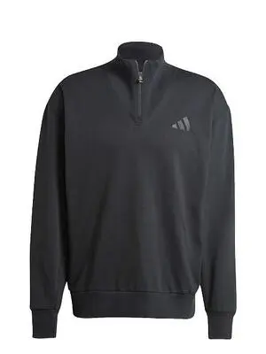 Adidas All Szn Fleece Quarterzip Crew Sweatshirt - Black
