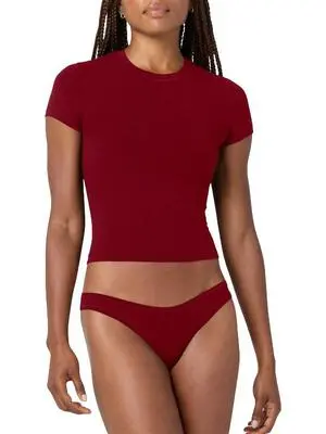 FLORENCE BY MILLS Softie Cotton-blend Tee - Crimson