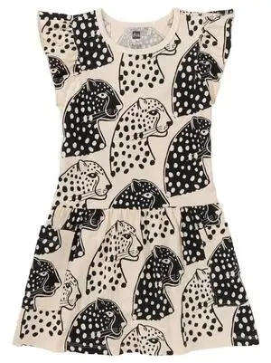 TEA COLLECTION Flutter Sleeve Pocket Dress - Block Print Jaguar