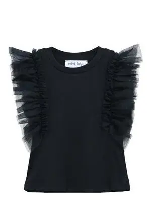 MIMI TUTU Mimi Tutu Tulle Frill T-Shirt Black