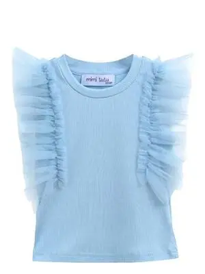 MIMI TUTU Mimi Tutu Tulle Frill T-Shirt Blue