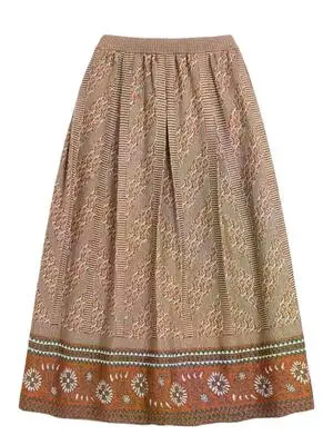 Valentino Garavani Jacquard-pattern Midi Skirt - Brown