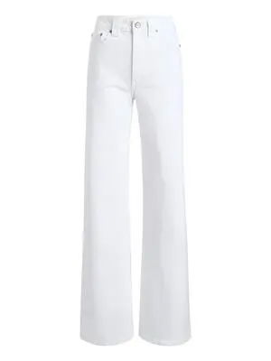 Khaite Dane Stretch High-rise Wide-leg Jeans - White