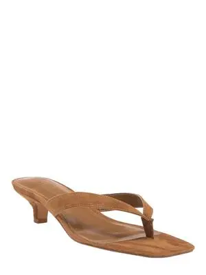 Steve Madden Steve Madden Tracie Kitten Heel Flip Flop Chestnut Suede