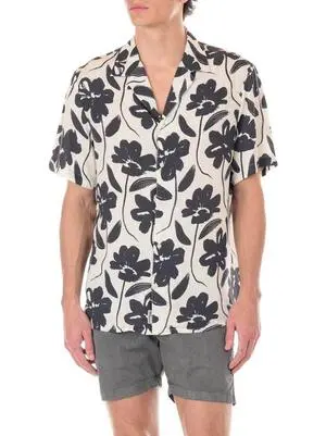 ORIGINAL PAPERBACKS Rio Floral Rayon Camp Shirt - Cloud Charcoal